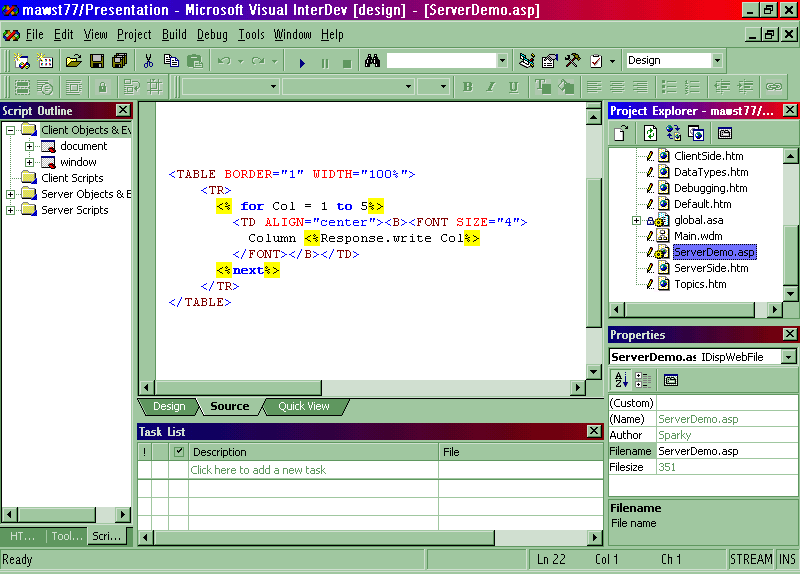 Server Side Scripting Demo