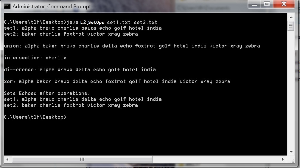 2023 SPRING CS-445 LAB #2 SET OPERATIONS ON ARRAYS
