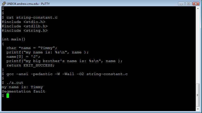 Contrast this with the following declaration and modification of a ...